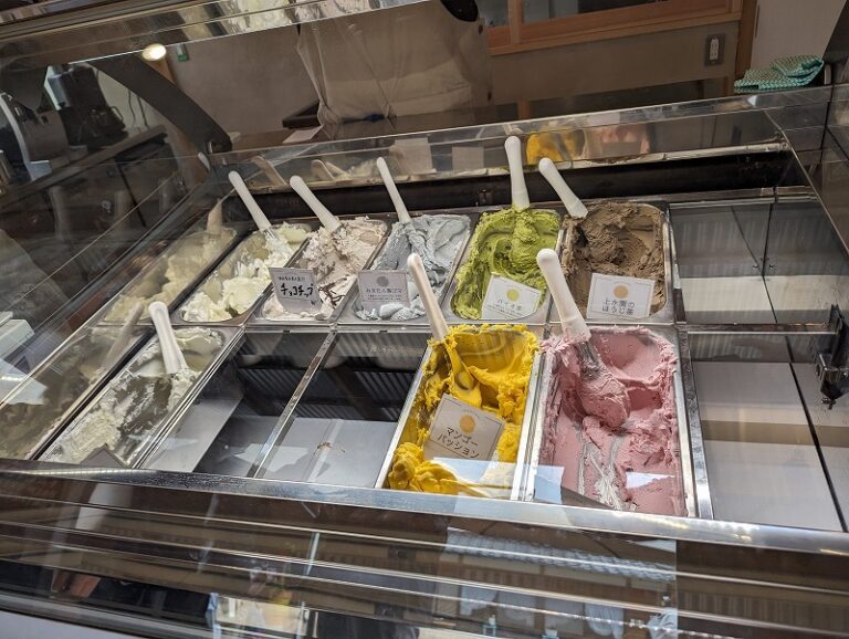 【IRODORU.】三股町に新規オープンしたジェラート屋さんでマンゴーとみまたん黒ゴマのダブルを注文